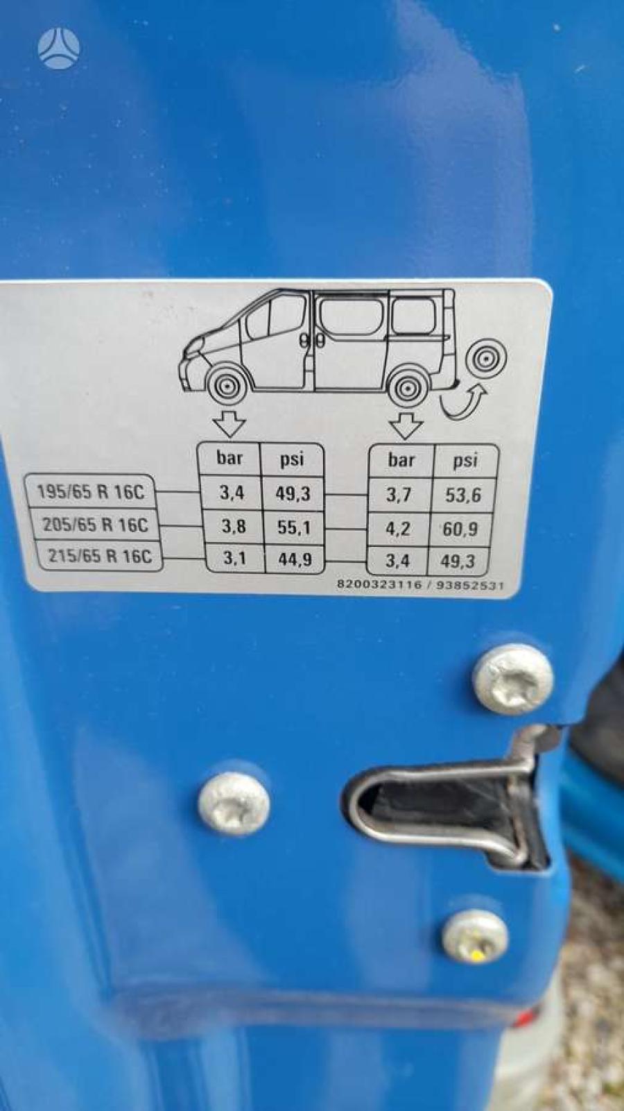 Blue Renault Trafic 2007 in Kaunas, with an engine capacity of 2.46 L and mileage of 433 thousand km for 5000 €, photo 16 on AUTOMOTO.COM.LV