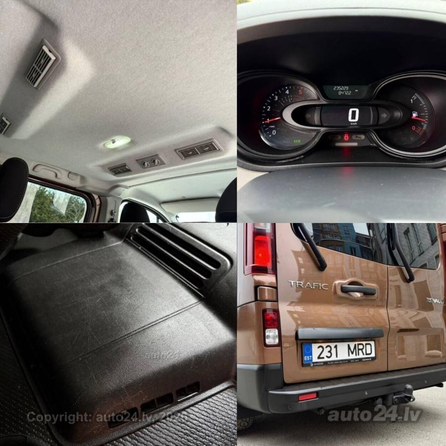 Brown Renault Trafic 2017 in Tallinn, with an engine capacity of 1.60 L and mileage of 235 thousand km for 14699 €, photo 28 on AUTOMOTO.COM.LV