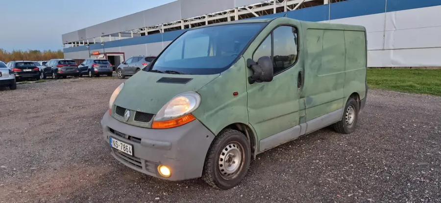 Green Renault Trafic 2001 in Daugavpils, with an engine capacity of 1.90 L and mileage of 307 thousand km for 1500 €, photo 1 on AUTOMOTO.COM.LV