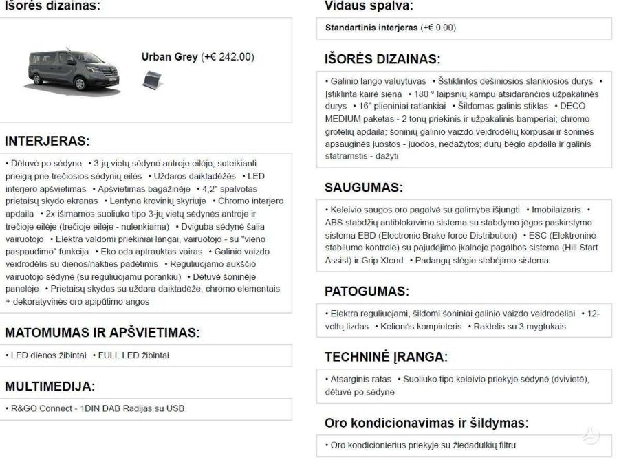 Pelēks Renault Trafic 2023 Viļņa, ar dzinēja tilpumu 2.00 L un nobraukumu 263 tūkst. km par 20650 €, foto 12 vietnē AUTOMOTO.COM.LV