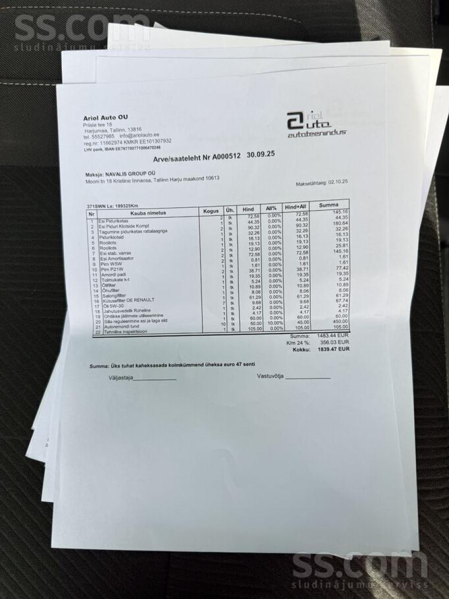 Серый Рено Трафик 2019 в Таллин, объемом двигателя 2.00 л и пробегом 195 тыс. км за 17999 €, фото 29 на AUTOMOTO.COM.LV