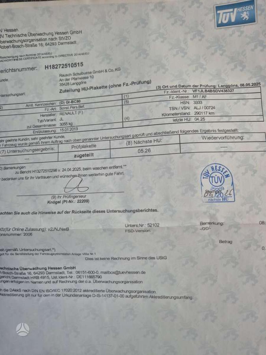 Белый Рено Трафик 2013 в Мариямполе, объемом двигателя 2.00 л и пробегом 285 тыс. км за 9200 €, фото 25 на AUTOMOTO.COM.LV