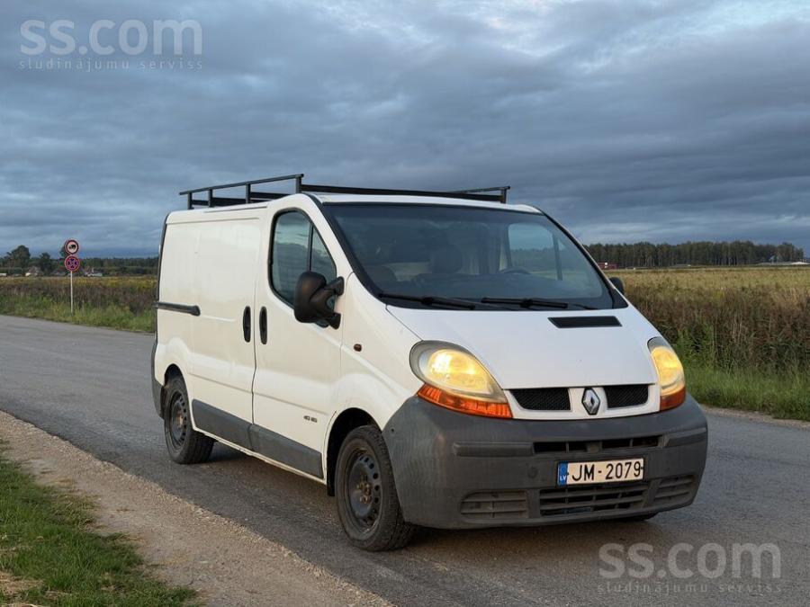 White Renault Trafic 2002 in Riga, with an engine capacity of 1.90 L and mileage of 301 thousand km for 2300 €, photo 1 on AUTOMOTO.COM.LV