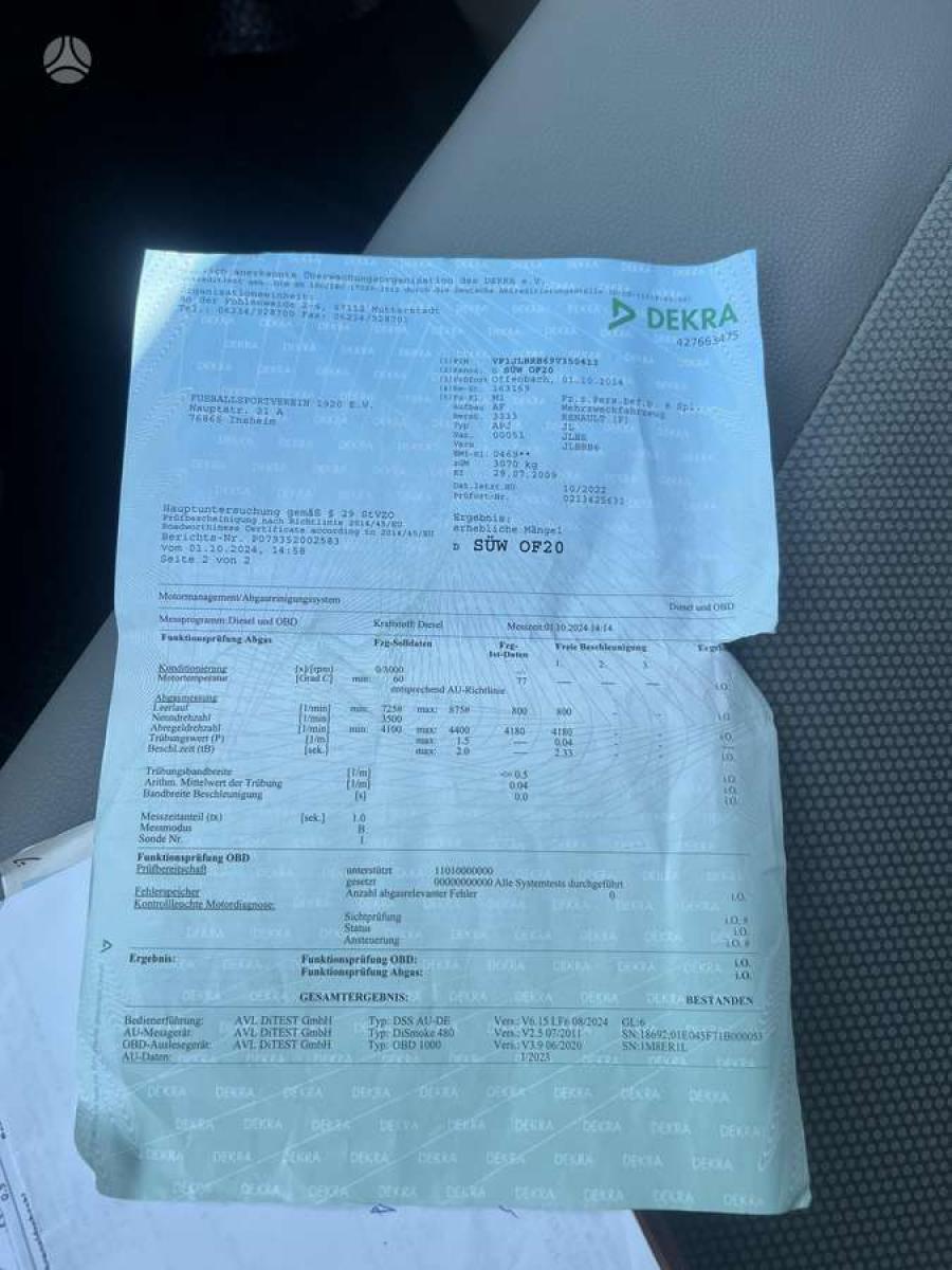 Белый Рено Трафик 2009 в Утена, объемом двигателя 2.46 л и пробегом 172 тыс. км за 6900 €, фото 19 на AUTOMOTO.COM.LV