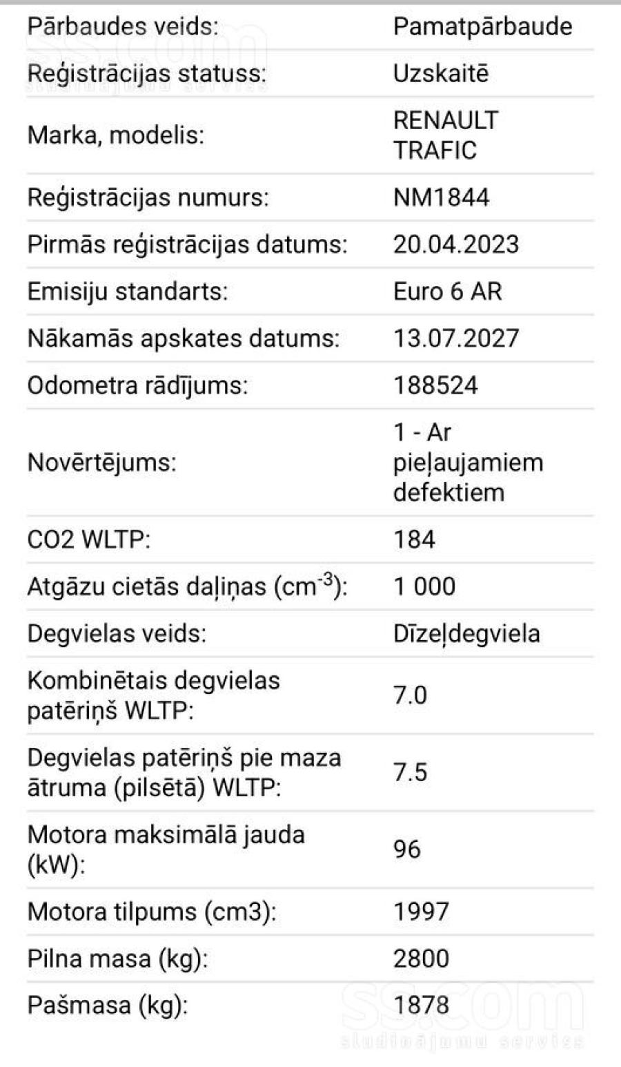 Белый Рено Трафик 2023 в Рига, объемом двигателя 2.00 л и пробегом 189 тыс. км за 14300 €, фото 25 на AUTOMOTO.COM.LV