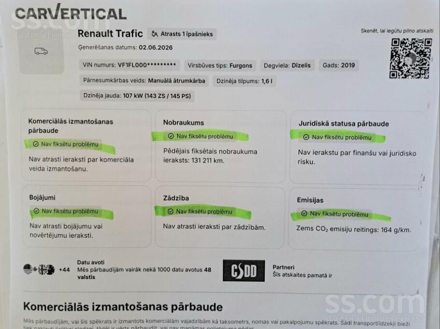 Белый Рено Трафик 2019 в Рига, объемом двигателя 1.60 л и пробегом 0 тыс. км за 14950 €, фото 35 на AUTOMOTO.COM.LV