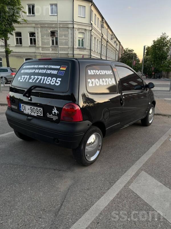 Black Renault Twingo 2004 in Daugavpils, with an engine capacity of 1.20 L and mileage of 0 thousand km for 2300 €, photo 4 on AUTOMOTO.COM.LV