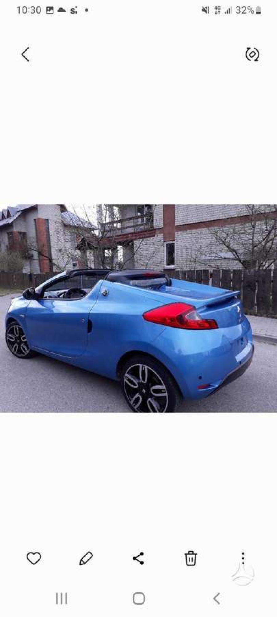 Blue Renault Wind 2010 in Anyksciai, with an engine capacity of 1.15 L and mileage of 110 thousand km for 3500 €, photo 6 on AUTOMOTO.COM.LV