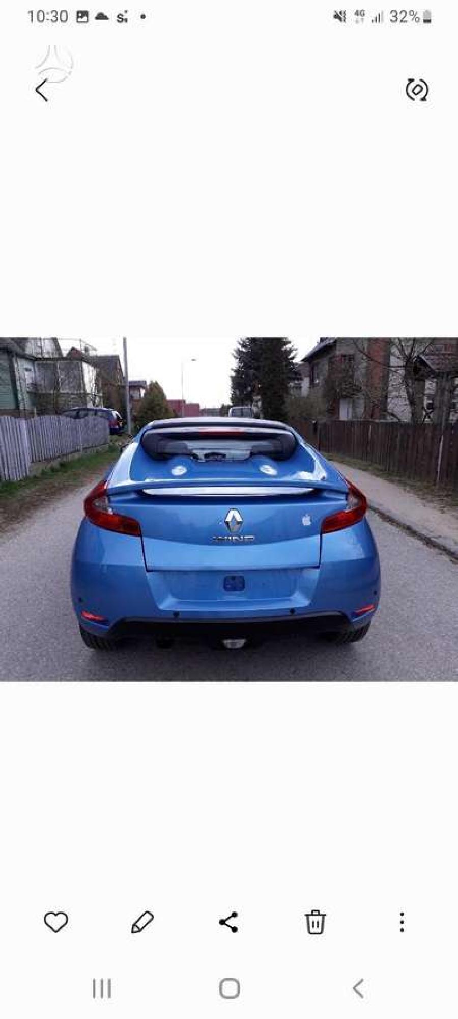 Blue Renault Wind 2010 in Anyksciai, with an engine capacity of 1.15 L and mileage of 110 thousand km for 3500 €, photo 9 on AUTOMOTO.COM.LV