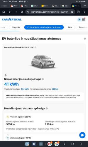 Серый Рено Зое 2019 в Вильнюс, объемом двигателя 0.00 л и пробегом 110 тыс. км за 6600 €, фото 10 на AUTOMOTO.COM.LV