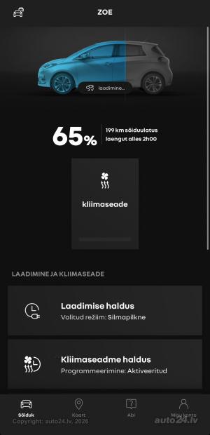 Renault Zoe 2021 in Tallinn, with an engine capacity of 0.00 L and mileage of 57 thousand km for 12990 €, photo 15 on AUTOMOTO.COM.LV
