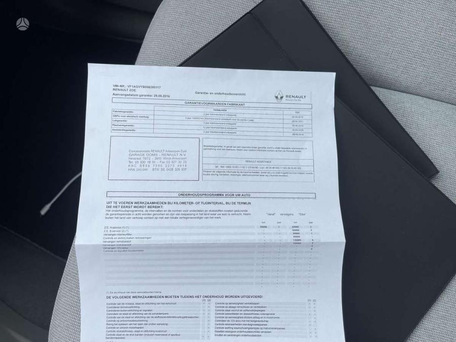 Balts Renault Zoe 2016 Kauņa, ar dzinēja tilpumu 0.00 L un nobraukumu 100 tūkst. km par 5750 €, foto 19 vietnē AUTOMOTO.COM.LV