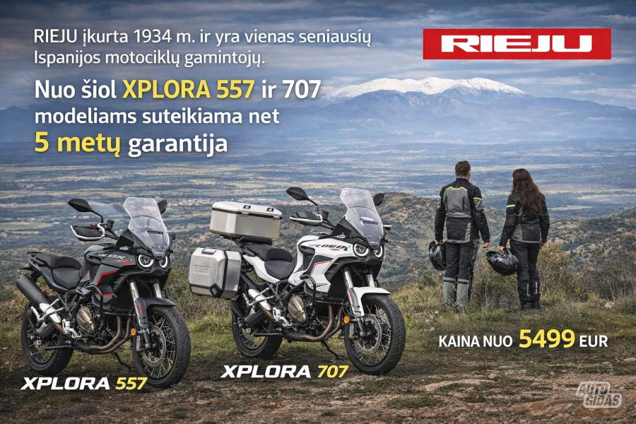 Rieju Xplora 557 2026 in Vilnius, with an engine capacity of 0.55 L and mileage of 0 thousand km for 5499 €, photo 1 on AUTOMOTO.COM.LV