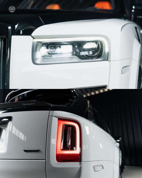 White Rolls-Royce Cullinan 2020 in Vilnius, with an engine capacity of 6.75 L and mileage of 33 thousand km for 449000 €, photo 8 on AUTOMOTO.COM.LV