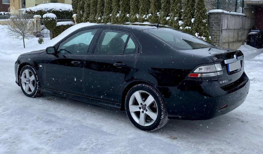 Melns Saab 9-3 2008 Viļņa, ar dzinēja tilpumu 2.00 L un nobraukumu 183 tūkst. km par 2200 €, foto 5 vietnē AUTOMOTO.COM.LV