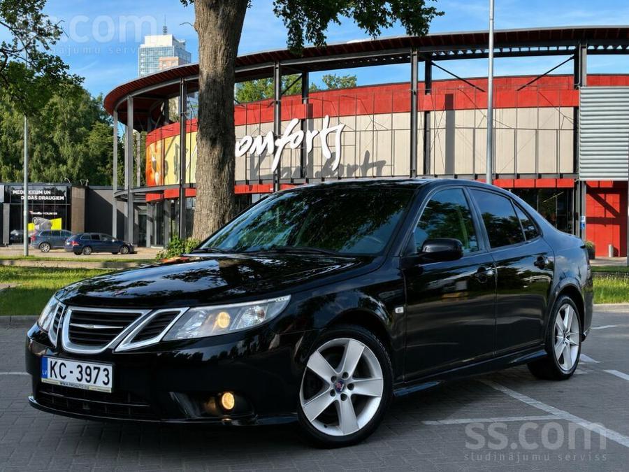 Black Saab 9-3 2008 in Riga, with an engine capacity of 1.90 L and mileage of 262 thousand km for 2450 €, photo 1 on AUTOMOTO.COM.LV