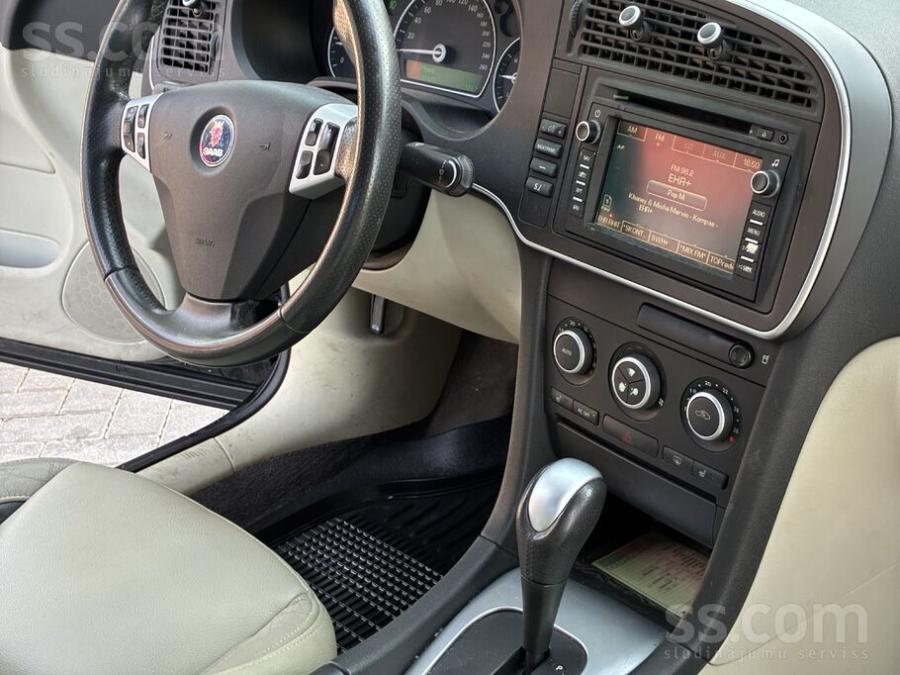 Black Saab 9-3 2008 in Riga, with an engine capacity of 1.90 L and mileage of 262 thousand km for 2450 €, photo 9 on AUTOMOTO.COM.LV