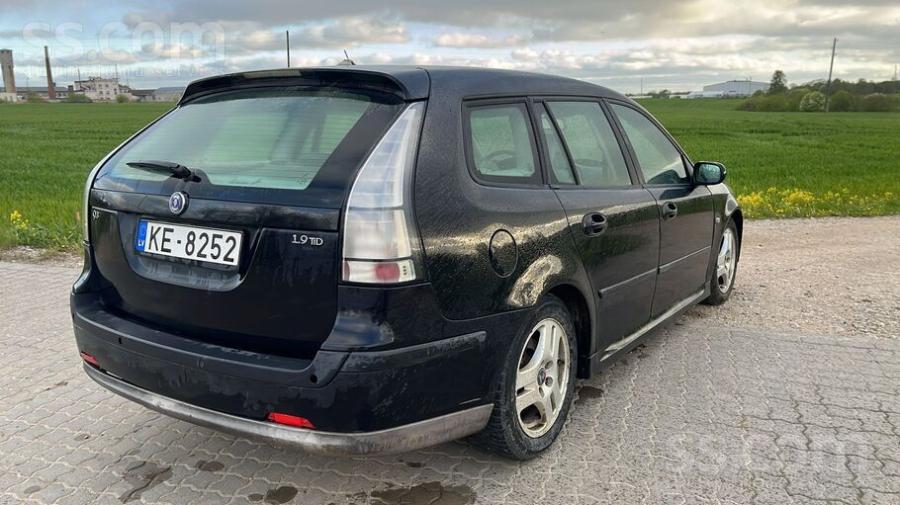 Black Saab 9-3 2005 in Saldus, with an engine capacity of 1.90 L and mileage of 351 thousand km for 1650 €, photo 3 on AUTOMOTO.COM.LV
