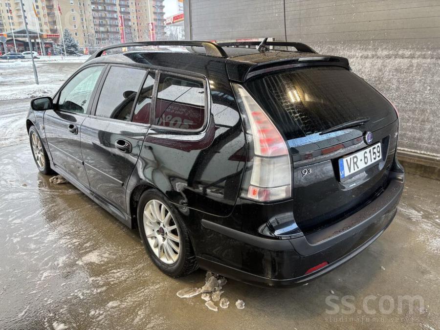 Black Saab 9-3 2005 in Riga, with an engine capacity of 1.90 L and mileage of 300 thousand km for 2300 €, photo 6 on AUTOMOTO.COM.LV