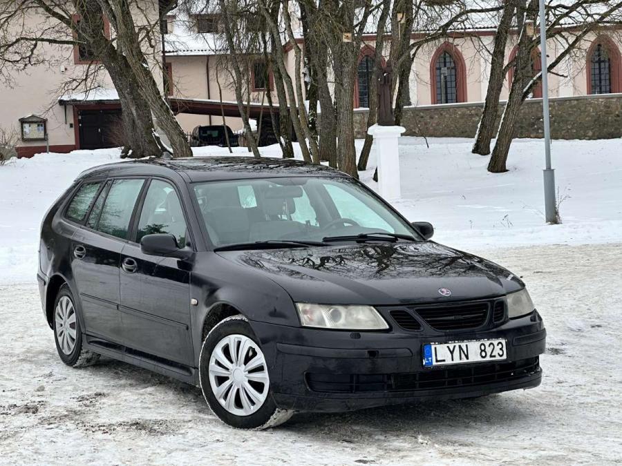Black Saab 9-3 2005 in Vilnius, with an engine capacity of 1.91 L and mileage of 300 thousand km for 599 €, photo 7 on AUTOMOTO.COM.LV