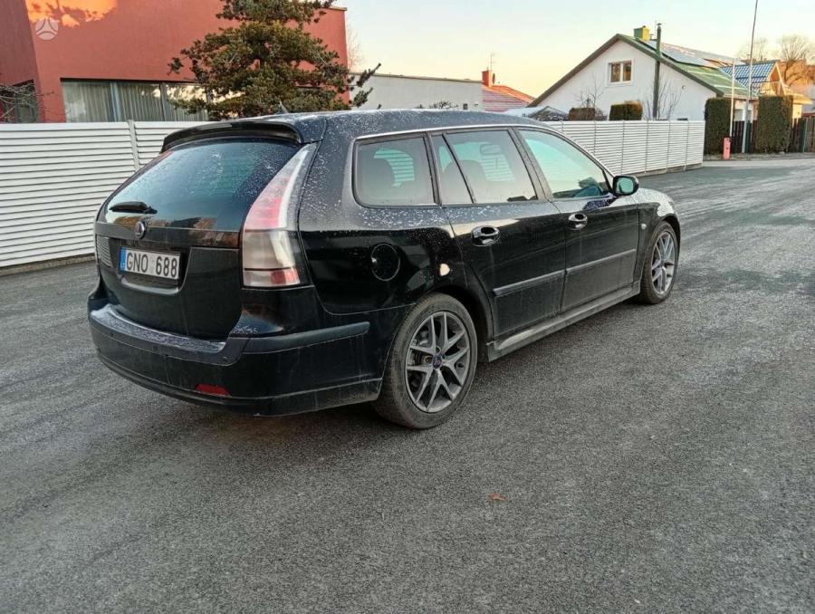 Black Saab 9-3 2006 in Panevezys, with an engine capacity of 1.90 L and mileage of 315 thousand km for 1450 €, photo 7 on AUTOMOTO.COM.LV