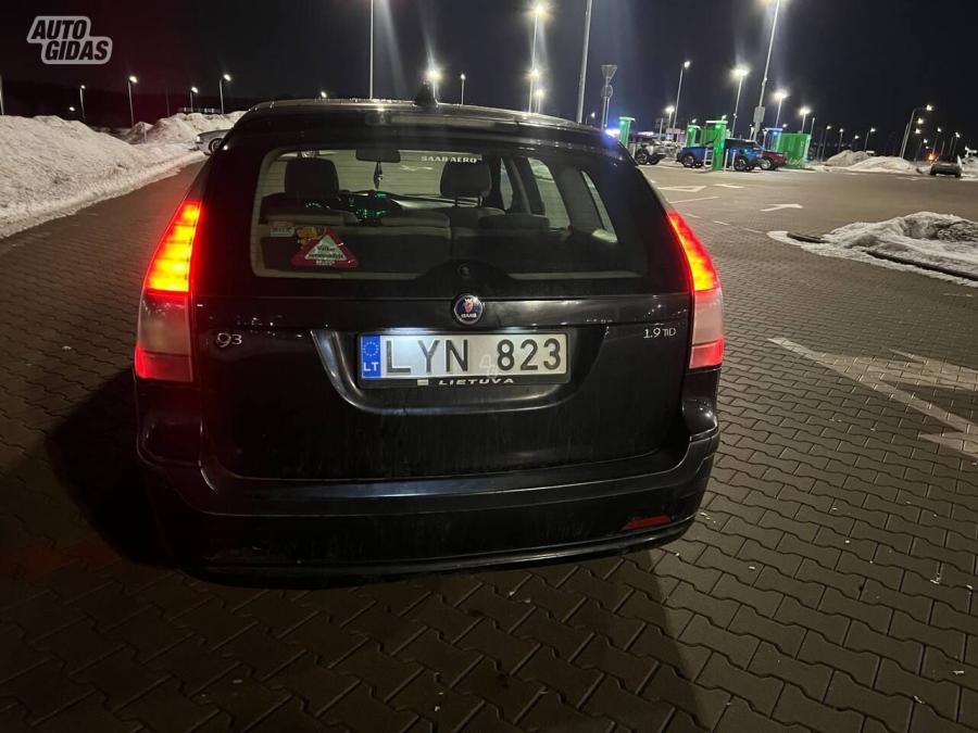 Black Saab 9-3 2006 in Vilnius, with an engine capacity of 1.90 L and mileage of 396 thousand km for 650 €, photo 5 on AUTOMOTO.COM.LV