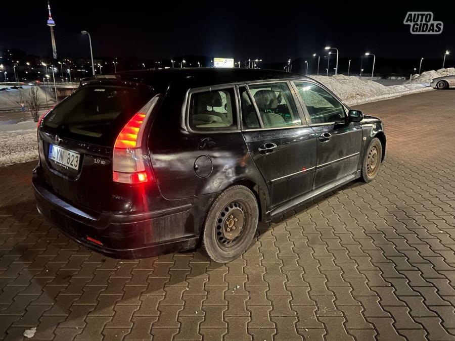 Black Saab 9-3 2006 in Vilnius, with an engine capacity of 1.90 L and mileage of 396 thousand km for 650 €, photo 6 on AUTOMOTO.COM.LV