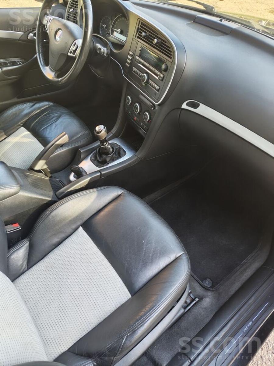Black Saab 9-3 2007 in Dobele, with an engine capacity of 1.90 L and mileage of 328 thousand km for 2000 €, photo 9 on AUTOMOTO.COM.LV