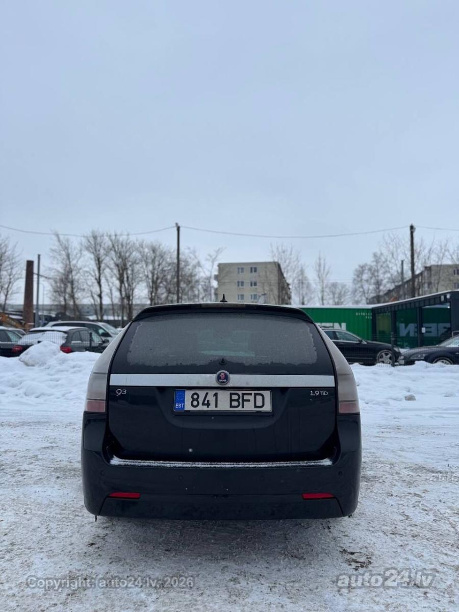 Black Saab 9-3 2008 in Tallinn, with an engine capacity of 1.90 L and mileage of 356 thousand km for 1399 €, photo 8 on AUTOMOTO.COM.LV