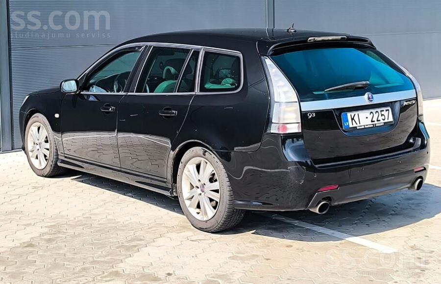 Black Saab 9-3 2008 in Riga, with an engine capacity of 1.90 L and mileage of 430 thousand km for 2500 €, photo 8 on AUTOMOTO.COM.LV
