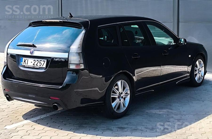 Black Saab 9-3 2008 in Riga, with an engine capacity of 1.90 L and mileage of 430 thousand km for 2500 €, photo 9 on AUTOMOTO.COM.LV