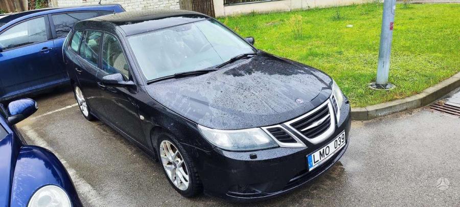 Black Saab 9-3 2008 in Alytus, with an engine capacity of 1.90 L and mileage of 329 thousand km for 1200 €, photo 3 on AUTOMOTO.COM.LV