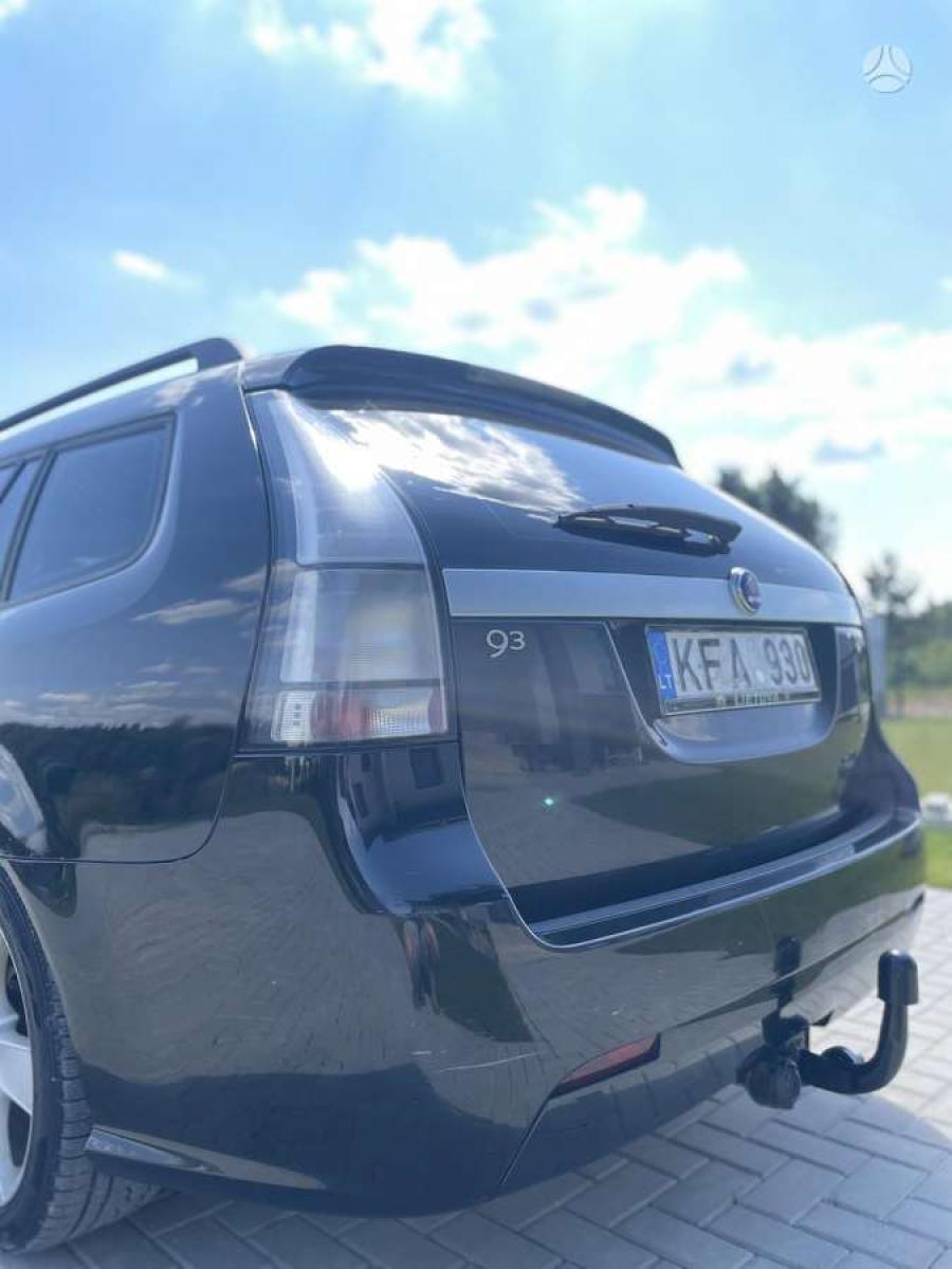 Black Saab 9-3 2008 in Vilnius, with an engine capacity of 1.91 L and mileage of 347 thousand km for 1750 €, photo 13 on AUTOMOTO.COM.LV
