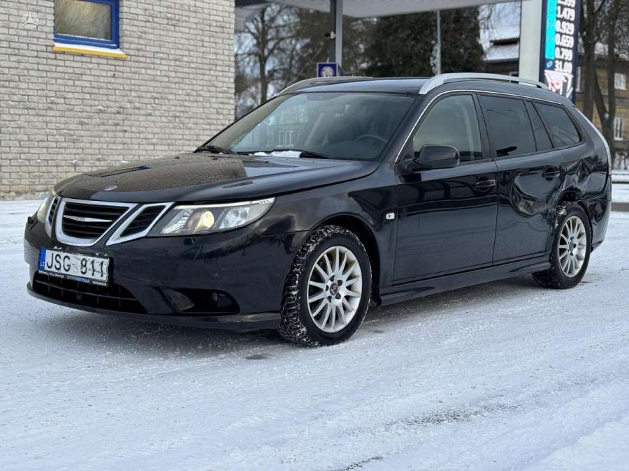 Black Saab 9-3 2010 in Ukmerge, with an engine capacity of 1.91 L and mileage of 360 thousand km for 750 €, photo 4 on AUTOMOTO.COM.LV