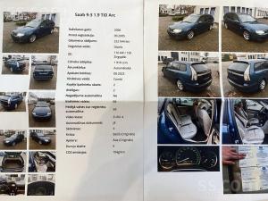 Синий Сааб 9-3 2005 в Рига, объемом двигателя 1.90 л и пробегом 305 тыс. км за 2900 €, фото 20 на AUTOMOTO.COM.LV