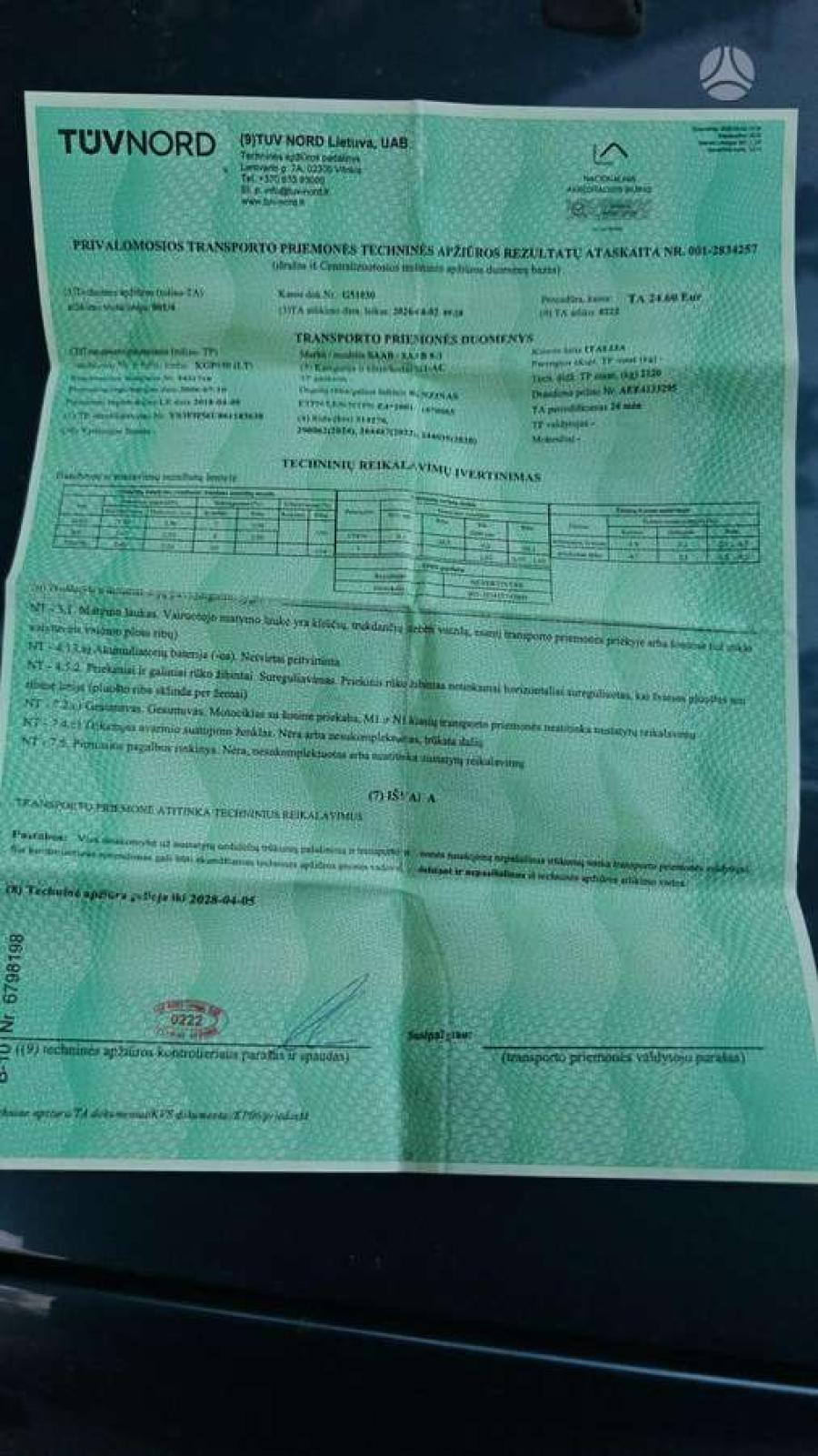 Синий Сааб 9-3 2006 в Вильнюс, объемом двигателя 2.79 л и пробегом 230 тыс. км за 4600 €, фото 13 на AUTOMOTO.COM.LV
