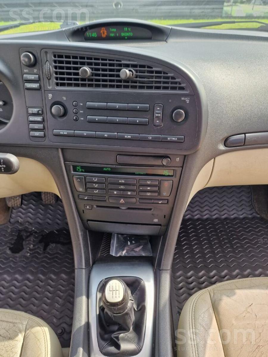 Blue Saab 9-3 2006 in Riga, with an engine capacity of 1.90 L and mileage of 501 thousand km for 700 €, photo 16 on AUTOMOTO.COM.LV