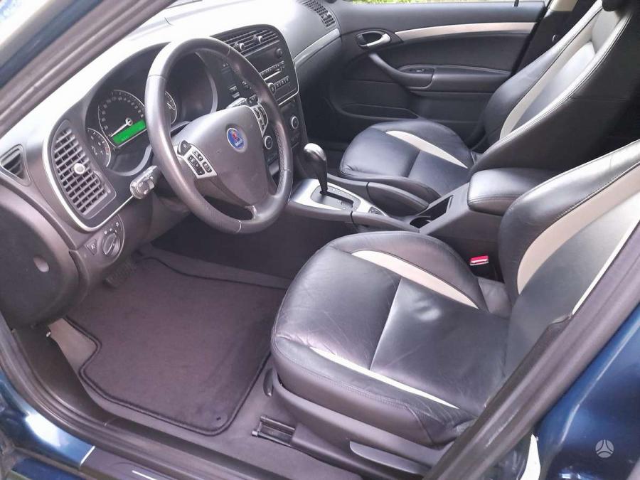 Blue Saab 9-3 2007 in Vilnius, with an engine capacity of 2.00 L and mileage of 182 thousand km for 5000 €, photo 15 on AUTOMOTO.COM.LV