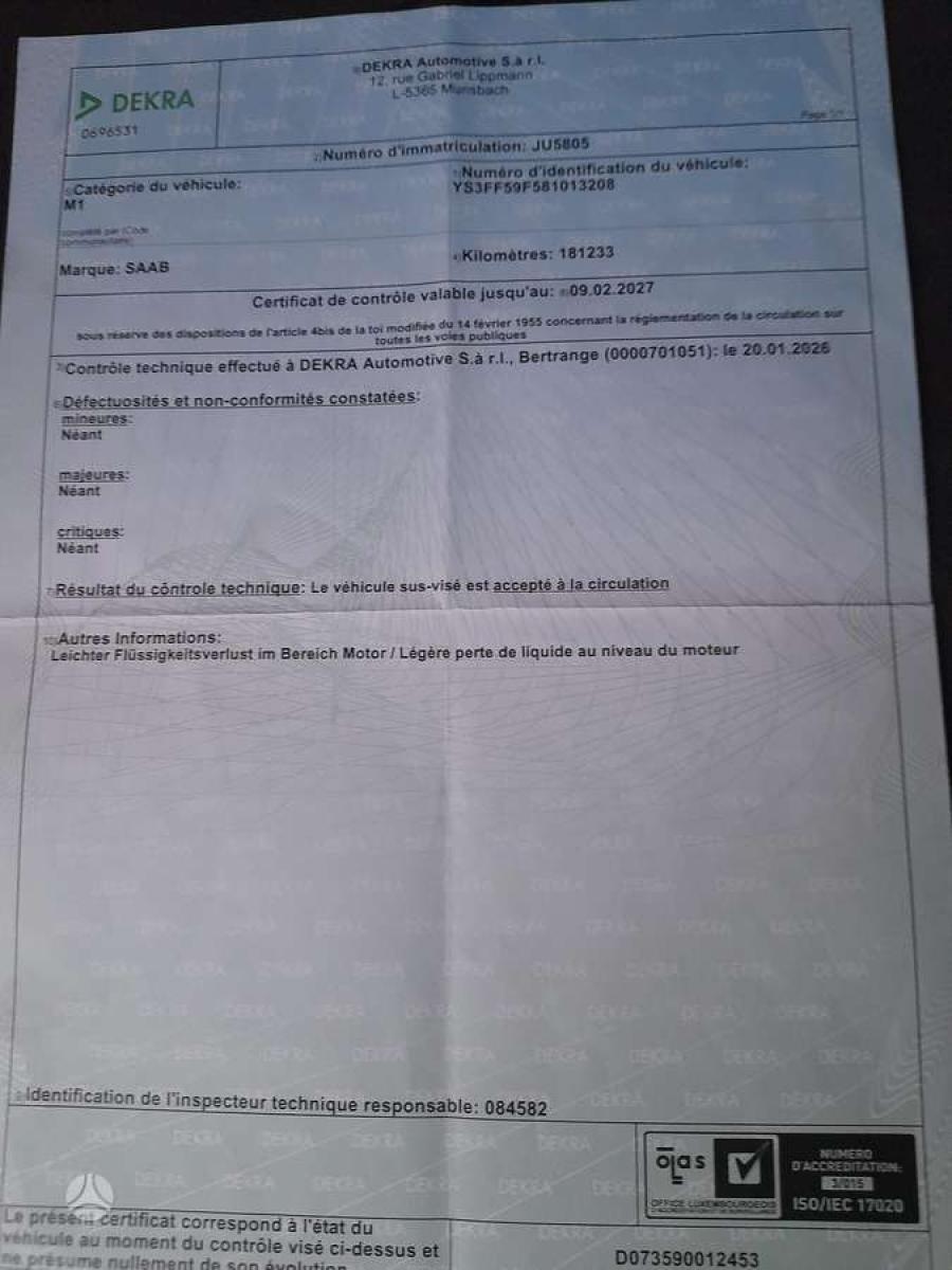 Синий Сааб 9-3 2007 в Вильнюс, объемом двигателя 2.00 л и пробегом 182 тыс. км за 6000 €, фото 34 на AUTOMOTO.COM.LV