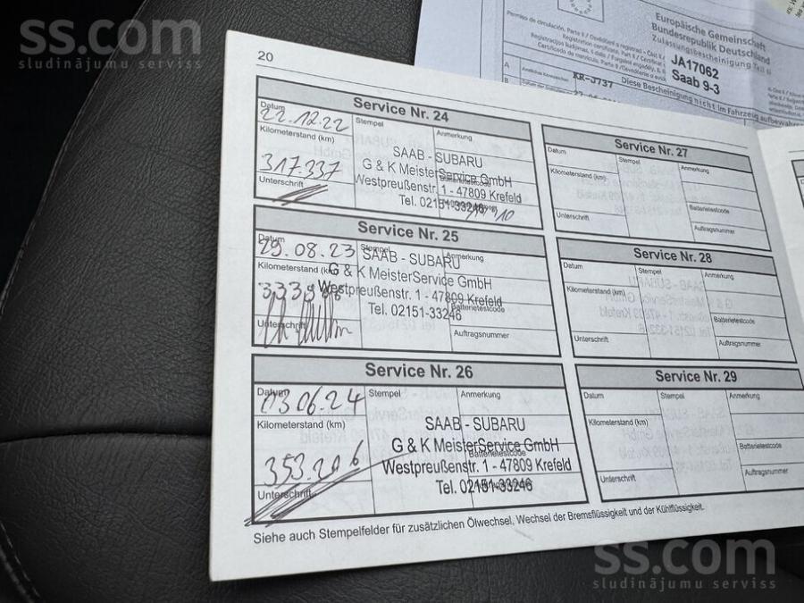 Saab 9-3 2001 in Talsi, with an engine capacity of 2.20 L and mileage of 370 thousand km for 3690 €, photo 19 on AUTOMOTO.COM.LV
