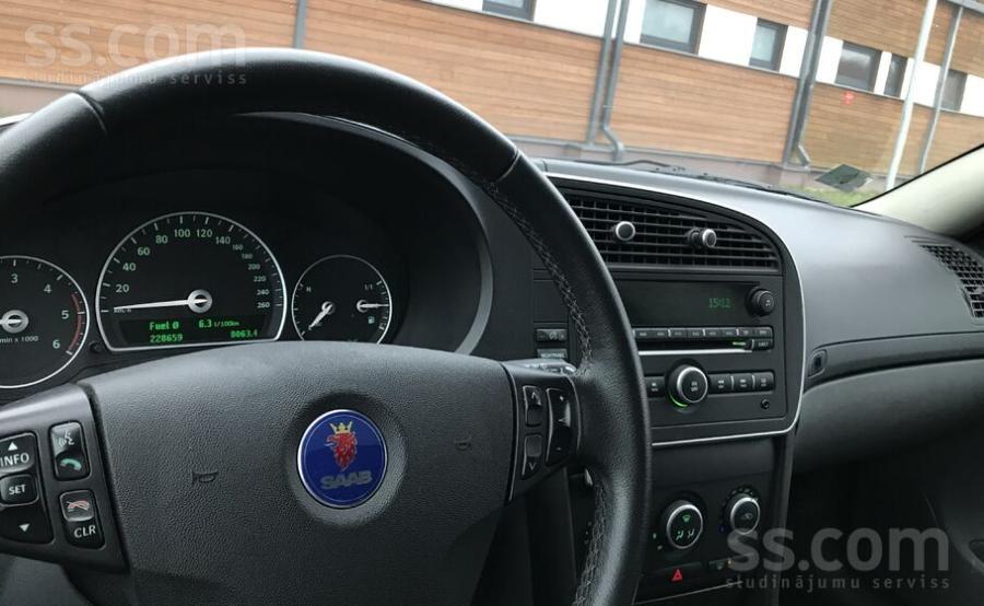 Grey Saab 9-3 2007 in Riga, with an engine capacity of 1.90 L and mileage of 257 thousand km for 2000 €, photo 14 on AUTOMOTO.COM.LV