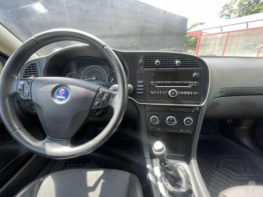 Grey Saab 9-3 2007 in Kaunas, with an engine capacity of 1.91 L and mileage of 300 thousand km for 520 €, photo 14 on AUTOMOTO.COM.LV