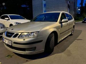 Grey Saab 9-3 2007 in Vilnius, with an engine capacity of 1.91 L and mileage of 400 thousand km for 950 €, photo 3 on AUTOMOTO.COM.LV