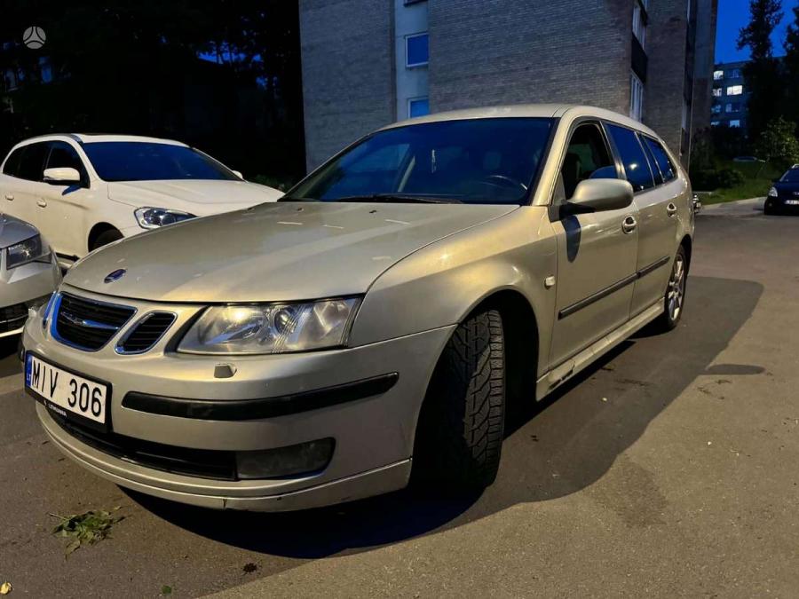 Grey Saab 9-3 2007 in Vilnius, with an engine capacity of 1.91 L and mileage of 400 thousand km for 950 €, photo 3 on AUTOMOTO.COM.LV