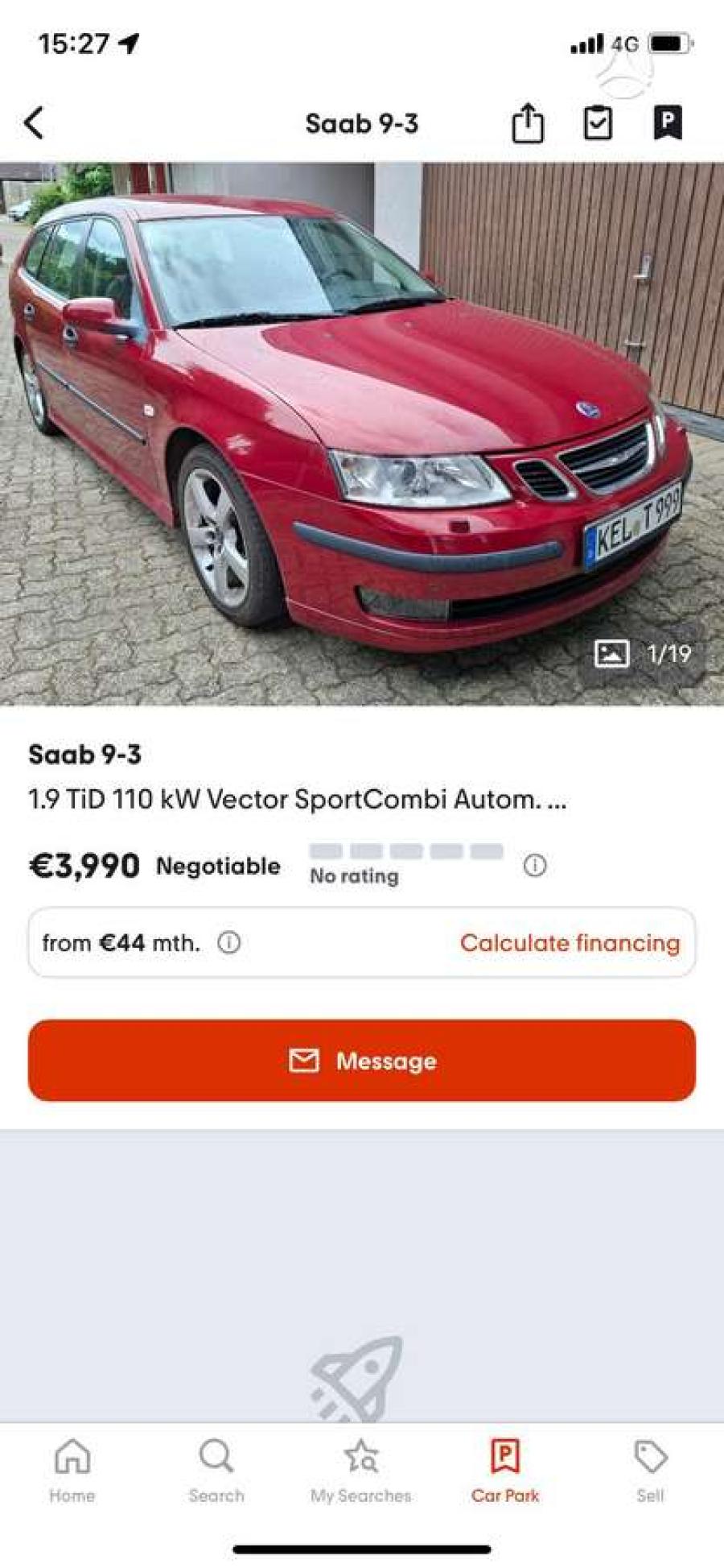 Sarkans Saab 9-3 2006 Tauragė, ar dzinēja tilpumu 1.91 L un nobraukumu 154 tūkst. km par 3950 €, foto 13 vietnē AUTOMOTO.COM.LV