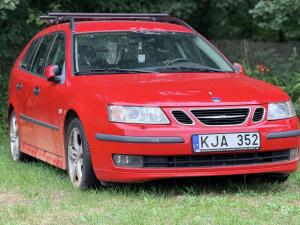 Red Saab 9-3 2007 in Kazlu Ruda, with an engine capacity of 1.91 L and mileage of 234 thousand km for 1600 €, photo  on AUTOMOTO.COM.LV