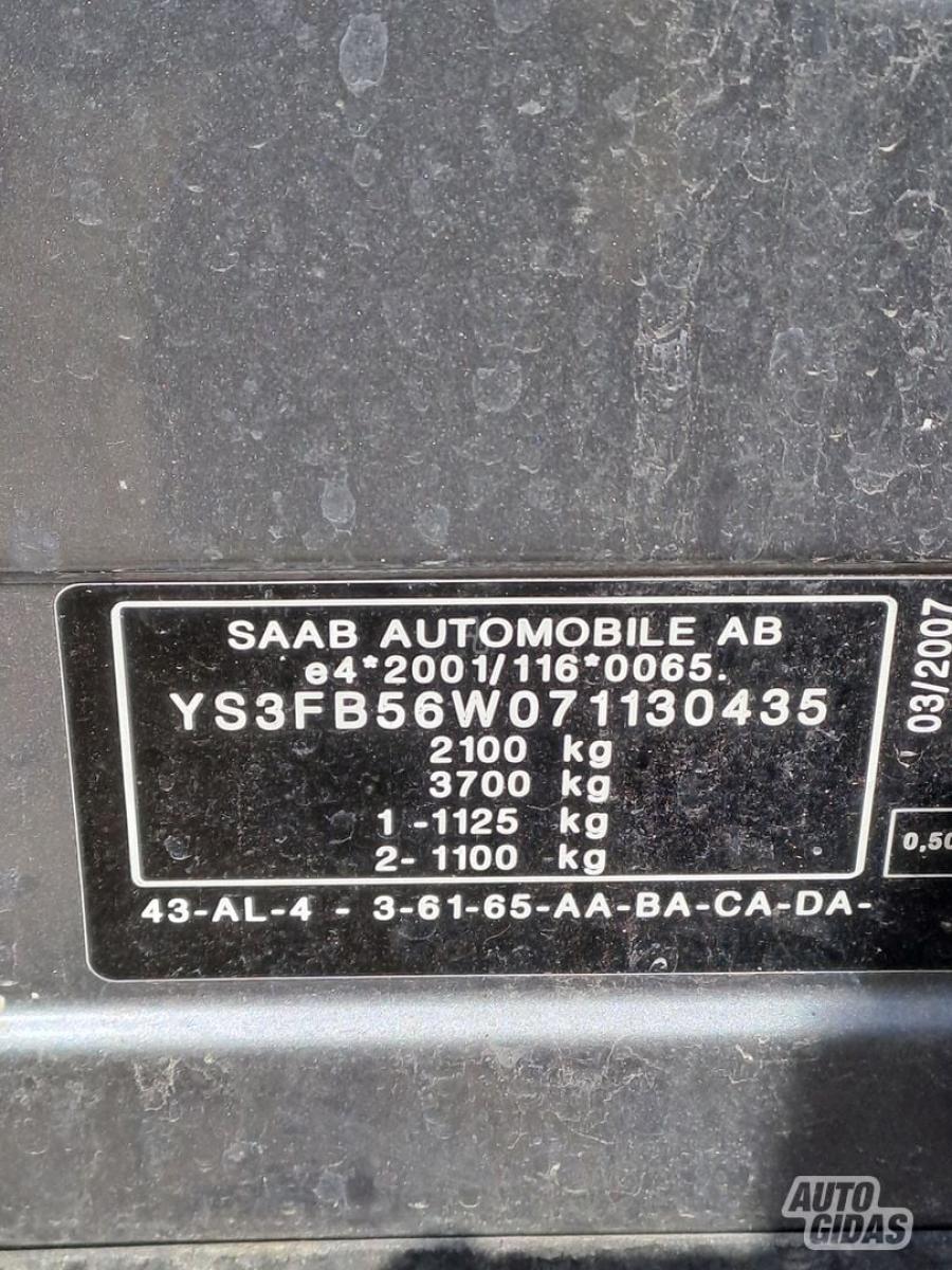 Saab 9-3 2007 in Akmene, with an engine capacity of 1.90 L and mileage of 299 thousand km for 470 €, photo 3 on AUTOMOTO.COM.LV