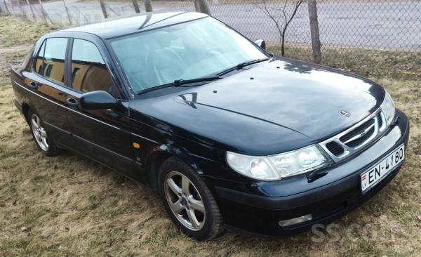Черный Сааб 9-5 1999 в Рига, объемом двигателя 2.00 л и пробегом 195 тыс. км за 790 €, фото 1 на AUTOMOTO.COM.LV
