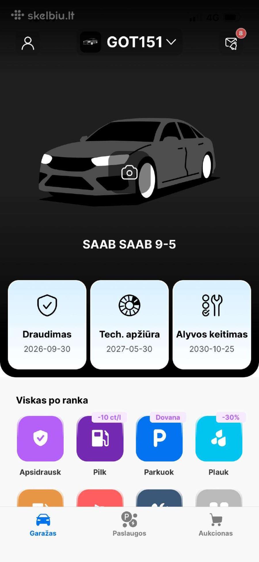 Black Saab 9-5 2004 in Vilnius, with an engine capacity of 2.30 L and mileage of 228 thousand km for 2222 €, photo 11 on AUTOMOTO.COM.LV