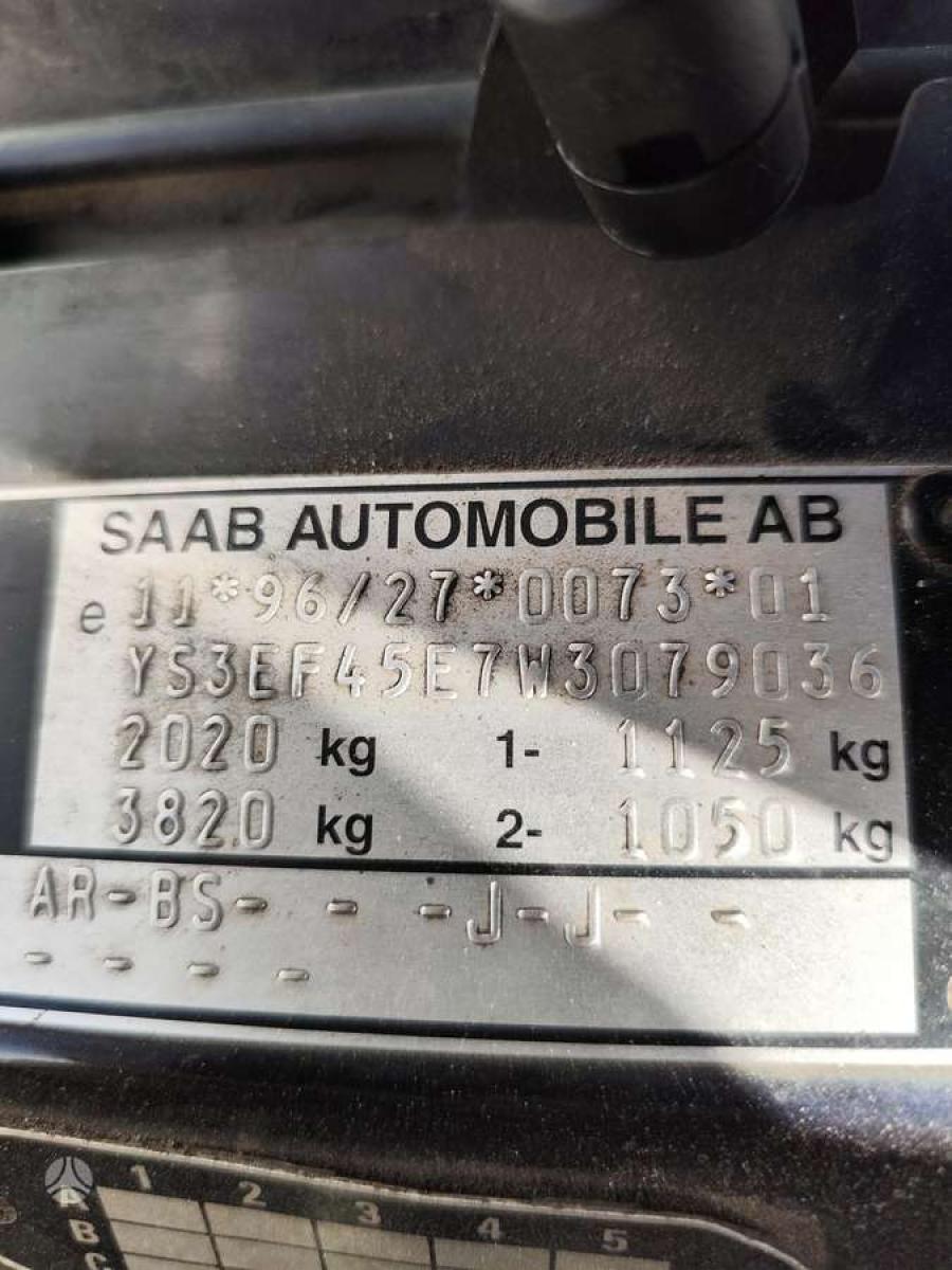 Blue Saab 9-5 1998 in Siauliai, with an engine capacity of 2.30 L and mileage of 322 thousand km for 499 €, photo 9 on AUTOMOTO.COM.LV